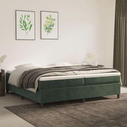 MAISONCHIC Boxspringbett Doppelbett Bett für Schlafzimmer Dunkelgrün 200x200 cm Samt DE20492