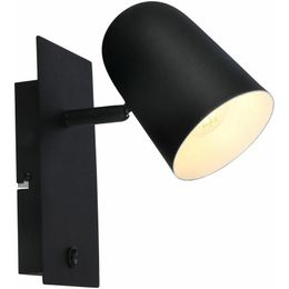 Brilliant - Lampe Ayr Wandspot Schalter schwarz matt 1x D45, E14, 18W, geeignet für Tropfenlampen (nicht enthalten) Mit Kippschalter