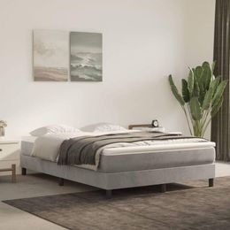 MAISONCHIC - Boxspringbett Doppelbett Bett für Schlafzimmer Hellgrau 140x200 cm Samt DE96333 - Grau