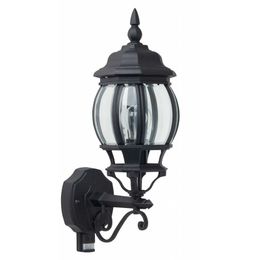 Brilliant - Lampe Istria Außenwandleuchte stehend Bewegungsmelder schwarz 1x A60, E27, 60W, geeignet für Normallampen (nicht enthalten) IP-Schutzart: