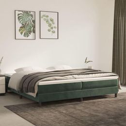 MAISONCHIC Boxspringbett Doppelbett Bett für Schlafzimmer Dunkelgrün 200x200 cm Samt DE15214