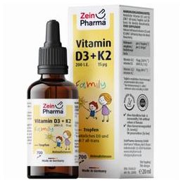 ZeinPharma Vitamin D3+K2 Mk-7 all trans Family Tropf.z.Einn. 20 ml