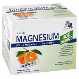 Avitale Magnesium 400 direkt Orange Portionssticks 100X2.1 g