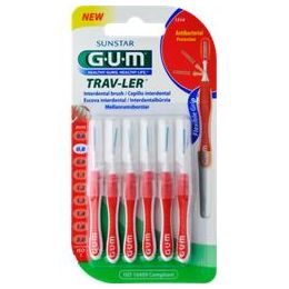 Sun Star GUM Trav-Ler 0,8mm Kerze rot Interdental+6Kappen 6 St