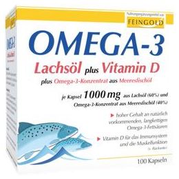 Omega-3 Lachsöl plus Vit.D plus Omega-3 Konz.Kps. 100 St