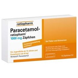 PARACETAMOL-ratiopharm 1.000 mg Zäpfchen 10 St
