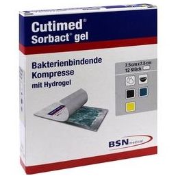 BSN Medical Cutimed Sorbact Gel Kompressen 7,5x7,5 cm 12 St