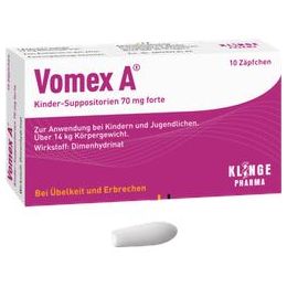 Klinge Pharma Vomex A Kinder-Suppositorien 70 mg forte 10 St