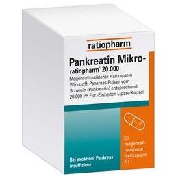 ratiopharm Pankreatin Mikro-ratio.20.000 magensaftr.Hartkaps. 50 St