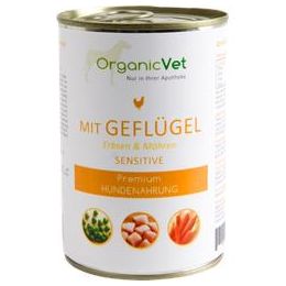 OrganicVet Dosennahrung Sensitive Geflügel f.Hunde 400 g