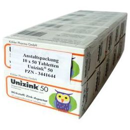 Köhler Pharma Unizink 50 magensaftresistente Tabletten 10X50 St