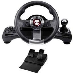 KONIX Pro Steering Wheel Lenkrad PlayStation 4, Xbox One, Xbox Series S, Xbox Series X, Nintendo Switch Schwarz inkl. Gangschaltung, inkl. Pedale