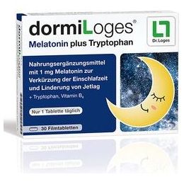 Dr. Loges + Co. GmbH Dormiloges Melatonin plus Tryptophan Filmtabletten 30 St