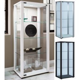 Vcm Glasvitrine stehend Vitrine Glas mit ESG-Sicherheitsglas Ma&szlig;e ca. H. 115 x B. 50 x T. 38 cm Standvitrine Glas Modern und platzsparend Glas Vitrinenschrank - Kavisa M