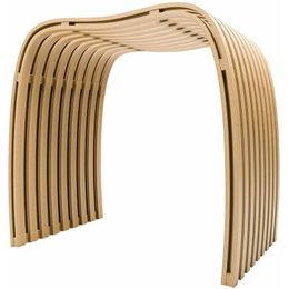 Badhocker aus Natur Bambus, 46 x 40 x 30 cm, rutschfest, stabil, ergonomisch, komfortabel - Bambus - Schulte
