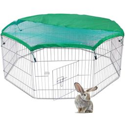 Maxxpet - Kaninchenstall mit Abdeckung 60x60 cm - Kaninchengehege - Kaninchengehege mit Sonnenschirm - Nagetierkäfig - Tiergehege - black