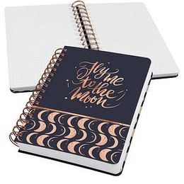 Sigel Notizbuch mit Spirale Jolie® ca. DIN A5 punktraster, schwarz/kupfer Hardcover 240 Seiten