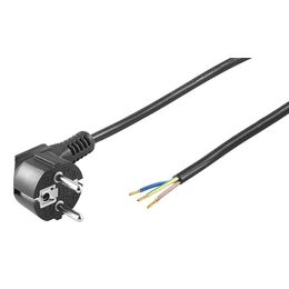goobay Schutzkontaktkabel Winkelstecker offenes Ende 3m, 3x1mm² max 10A