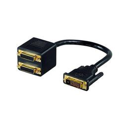 goobay DVI-Stecker > 2 x DVI-Buchse, vergoldete Kontakte lose Ware