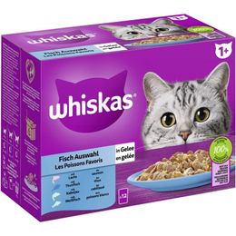 whiskas Portionsbeutel Nassfutter für Katzen, Klassische Auswahl in Sauce 12 x 85g