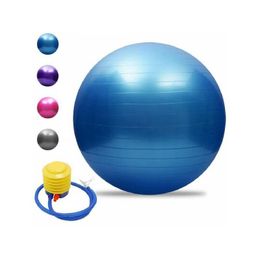 Meditrade GmbH Trade Shop Traesio - yoga gymnastikball mit pumpe für pilates fitness übungen 55CM Blau - Blau