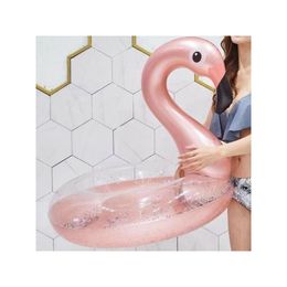 Meditrade GmbH Aufblasbare flamingo rosa glitzernde meer donut rettungsboje durchmesser 90 cm