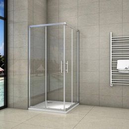 AICA SANITAIRE - 110x110x195cm 6mm nano glas Bad Duschkabine Dusche Schiebetür Eckeinstieg Duschabtrennung