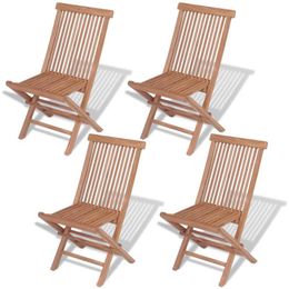 MAISONCHIC 4er Set Gartenstühle Gartensessel Klappbare Stühle für Garten Terrasse Balkon Massivholz Teak DE78265