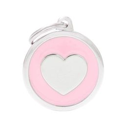 MyFamily Classic Big Pink Circle Heart ID Tag