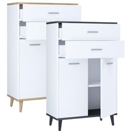 Vcm Badmöbel Midischrank Badschrank Badezimmer Kommode Highboard Schublade Landos