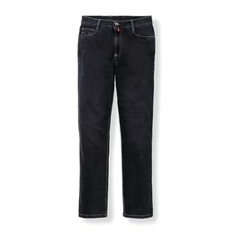 Walbusch Herren Bügelfrei-Jeans Hose Comfort Fit Schwarz einfarbig elastisch flexibler Bund