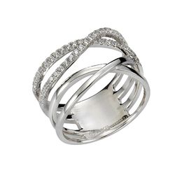 ZEEme Fingerring »925 Silber rhodiniert Zirkonia weiß« weiß 020 (63,7) Edler Damen Ring aus echtem 925 Silber rhodiniert