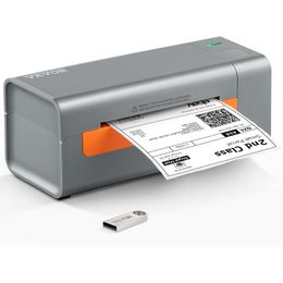 VEVOR Etikettendrucker 40-108mm Thermodrucker 203DPI Labeldrucker 150mm/s Versandetiketten Drucker Thermo-Direkt Edikettendruckgerät USB Automatische