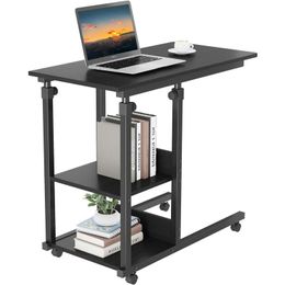 Dripex - Beistelltisch mit Rollen Laptoptisch Höhenverstellbar Schreibtisch aus Holz, Sofatisch Nachttisch Kaffeetisch Schlafzimmer, Wohnzimmer