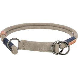 Trixie BE NORDIC Zug-Stopp Hundehalsband Leder, L: 50 cm/ø 10 mm, grau