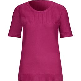 Damen Kurzarmpullover im Linksstrick-Muster fuchsia, Gr&ouml;&szlig;e 54