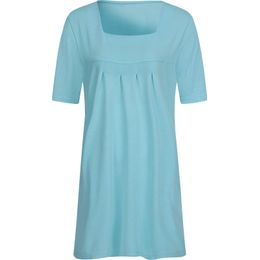 Damen Longshirt mit Karree-Ausschnitt aquamarin, Gr&ouml;&szlig;e 42