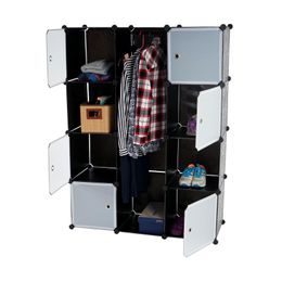 MCW Regalsystem Cairns T307, Steckregal Garderobe Kleiderschrank, 8 Boxen je 36x36x36cm schwarz