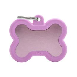 MyFamily Id Tag - Hushtag Collection - Aluminium Pink Bone With Pink Rubber