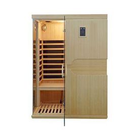 Infrarotkabine 150x110x195 cm aus kanadischem Hemlock-Holz Bluetooth-Soundsystem Timer Lichttherapie