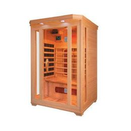 Infrarotkabine 120x105x190 cm aus kanadischem Hemlock-Holz Bluetooth-Soundsystem Timer Lichttherapie