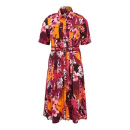 Karen Millen Curve Kleid Damen Größe 52 gelb / orange / rot / weiß Winterkleid