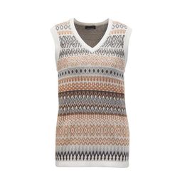 GOLDNER Pullover Damen Gr&ouml;&szlig;e M beige / braun / grau / wei&szlig;