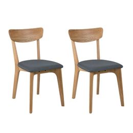 ebuy24 Esszimmerstuhl 2er Set Ted Esszimmerstuhl in dunkelgrauen Stoff. (2 St)