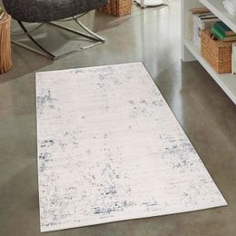 Carpetia Teppich Abstrakter Wohnzimmer-Teppich, hochwertig & elegant, blau-weiß, rechteckig, Höhe: 5 mm