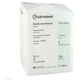 Fuhrmann GmbH Mullkompressen 10x10 cm unsteril 8fach 100 St