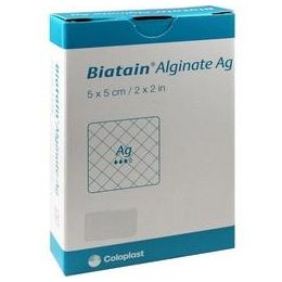 Coloplast Biatain Alginate Ag Kompressen 5x5 cm mit Silber 10 St