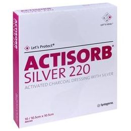 Actisorb 220 Silver 10,5x10,5 cm steril Kompressen 10 St