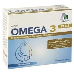 Avitale Omega-3 Plus 1.000 mg DHA 500 mg/EPA 100 mg+Vit.E 120 St