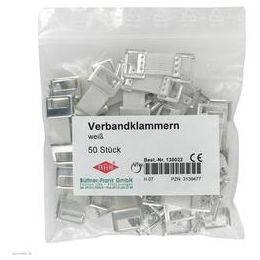 Büttner-Frank Verbandklammern weiß mit Gummiband 50 St